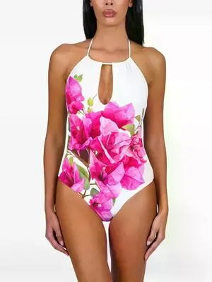 BIKINVILLE Bougainvillea Floral-print Halterneck Swimsuit