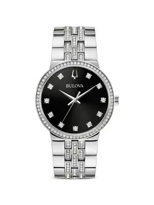 Bulova Crystal 40mm Watch - Black