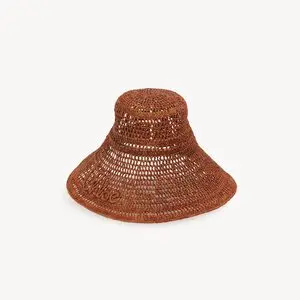 Chloé Raffia Capeline Hat - Clay Brown