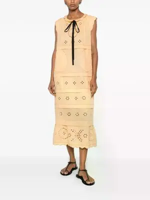 Vita Kin Kiki Broderie Midi Dress - Orange