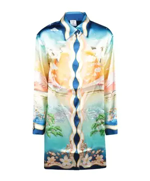 Casablanca Printed Long-sleeve Shirt Dress - Multicolor