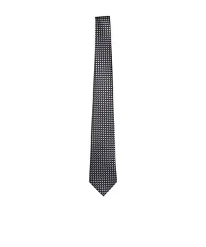 Giorgio Armani Geometric Patterned Neck Tie - Black
