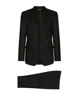 Dolce & Gabbana Single-breasted Tailored Suit With Pleated Trousers - Nero