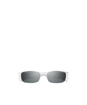 Saint Laurent Rectangular Sunglasses - Shiny Silver