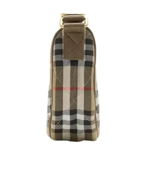 Burberry Horseshoe Checked Crossbody Bag - Sand