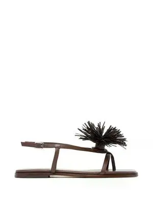 VIC MATIE Fringed Pom-pom Slingback Sandals