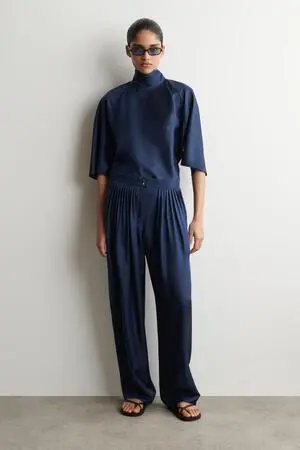 Cos Draped Tie-detail Silk Top