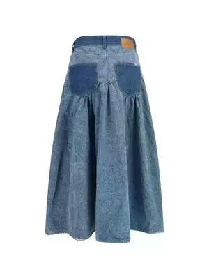 GANNI Patchwork Denim Skirt