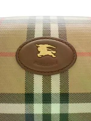 Burberry Check Travel Pouch With Calf Leather Trim