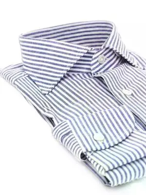 BORRIELLO NAPOLI Striped-pattern Cotton Shirt - Blue