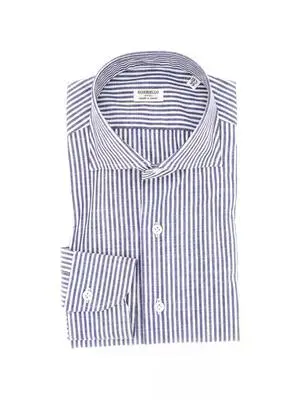 BORRIELLO NAPOLI Striped-pattern Cotton Shirt - Blue