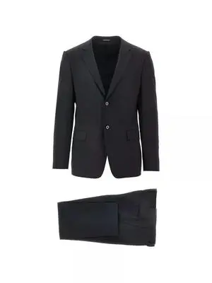 Emporio Armani Single-breasted Wool-blend Suit - Black