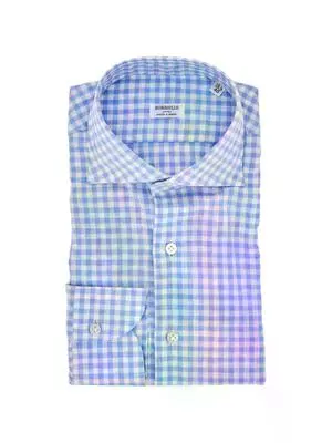BORRIELLO NAPOLI Gingham-check Shirt - Blue