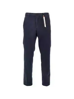 SANTANIELLO Tailored Trousers With Turned-up Hems - Blue