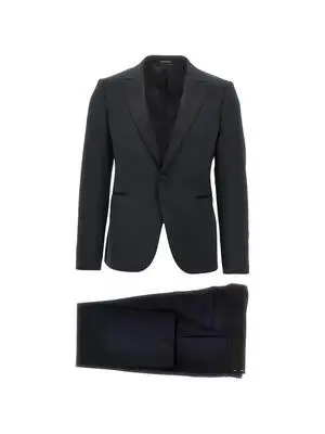 Emporio Armani Satin-lapel Suit - Blue