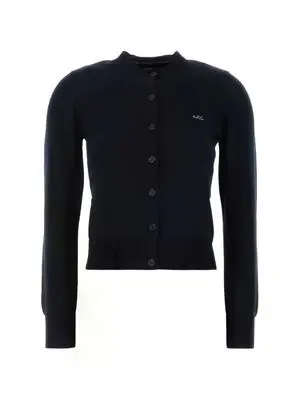 A.p.c. Rosa Logo-embroidered Cardigan - Blue