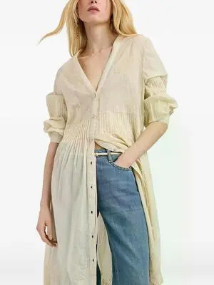 Momoni Embroidered Micro-pleated Midi Dress