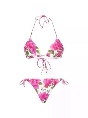 BIKINVILLE Bougainvillea Bliss Floral-print Triangle Bikini - Pink