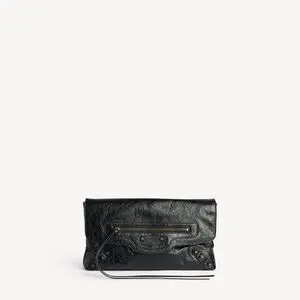 Balenciaga Le City Clutch In Lambskin - Black