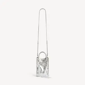 Balenciaga Le City Tote Phone Holder - Silver