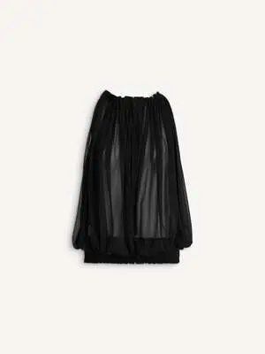 Balmain Sleeveless Muslin Top With Drawstring Neck