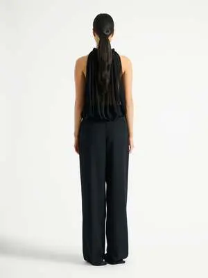 Balmain Sleeveless Muslin Top With Drawstring Neck
