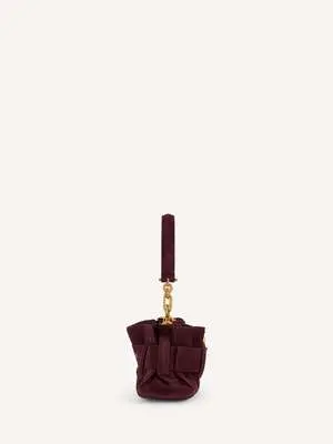 Balmain Mini Suede Leather Belted Bag