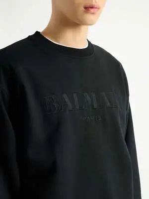 Balmain Embroidered Cotton Fleece Sweatshirt