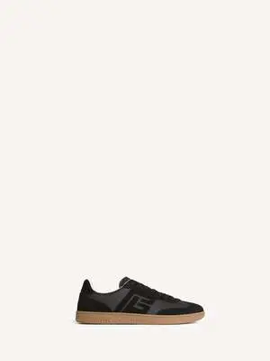 Balmain Swan Suede And Smooth Leather Lace-up Sneakers - Black