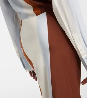 SIR. Striped Silk Maxi Skirt
