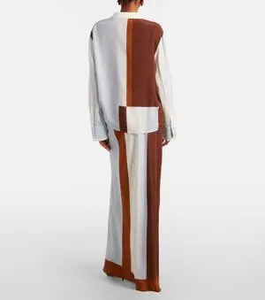 SIR. Striped Silk Maxi Skirt