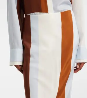 SIR. Striped Silk Maxi Skirt