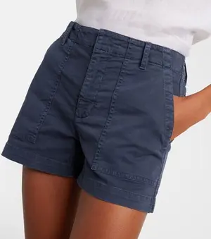 NILI LOTAN Cotton Blend Shorts - Blue