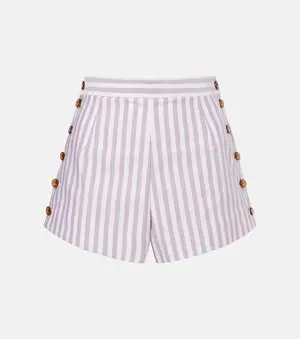 VIVIENNE WESTWOOD Elle Pinstripe Cotton Shorts - White