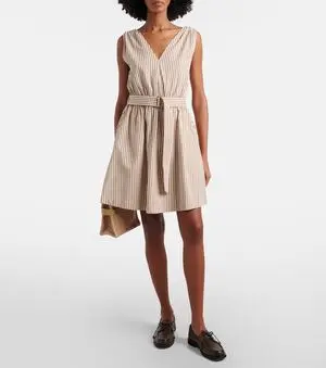 Brunello Cucinelli Striped Cotton-blend Minidress