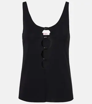 ERES Curl Cutout Jersey Top In Noir