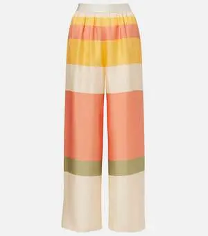 ERES Lollipop Silk Twill Wide-leg Pants - Multicoloured