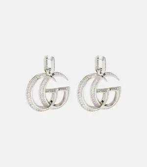 Gucci Gg Marmont Embellished Earrings - Silver