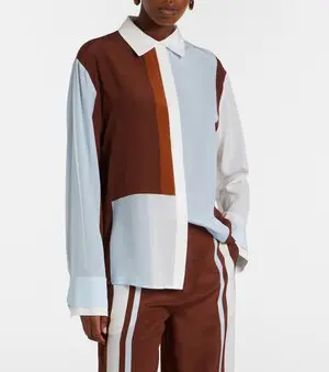 SIR. Marais Colorblocked Silk Shirt - Multicoloured