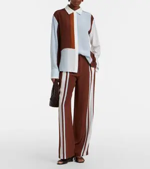 SIR. Marais Colorblocked Silk Shirt - Multicoloured