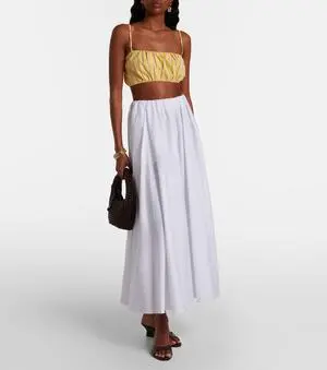 Staud Fiore Striped Cotton Crop Top