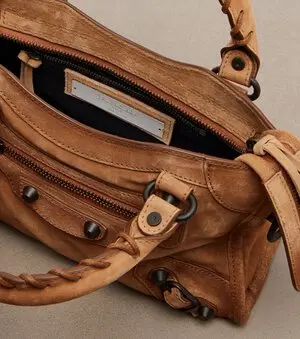 Balenciaga Le City Mini Suede Top-handle Bag - Brown