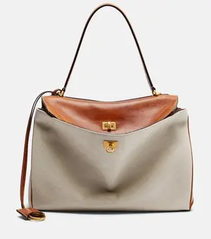 Balenciaga Rodeo Medium Canvas Shoulder Bag