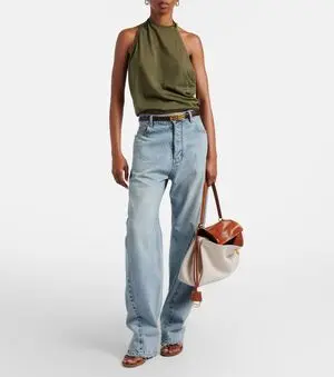 Balenciaga Rodeo Medium Canvas Shoulder Bag