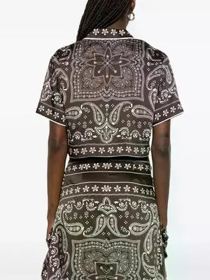 Sandro Paisley Print Cropped Shirt