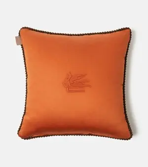 Etro Embroidered Cotton Cushion - Brown