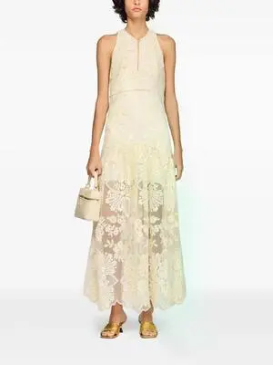 Sandro Floral Halterneck Tiered Dress