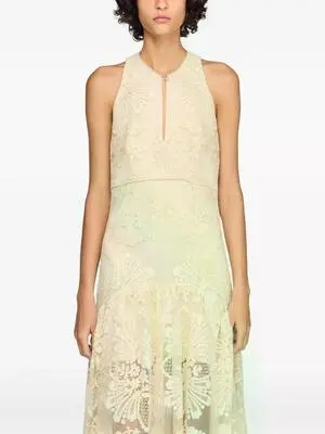 Sandro Floral Halterneck Tiered Dress