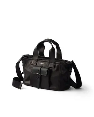 Prada Route Medium Leather Tote Bag - Black