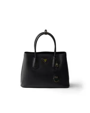 Prada Double Medium Saffiano Leather Bag - Black